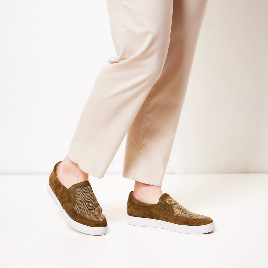 Genuine Suede & Authentic Harris Tweed Trainers